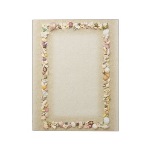 Seashell Beach Sand Border Notepad | Zazzle