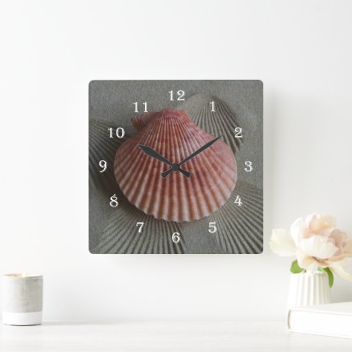Seashell Beach Wall Clock | Zazzle