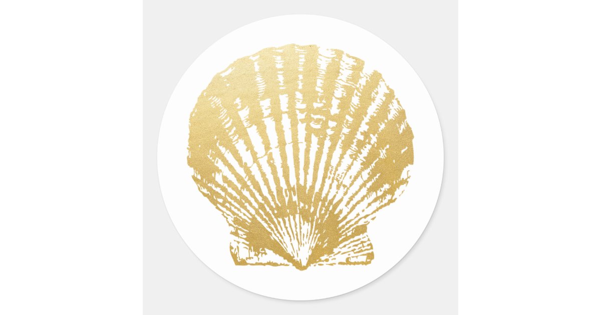 Seashell Beach Wedding Favor & Invitation Stickers | Zazzle