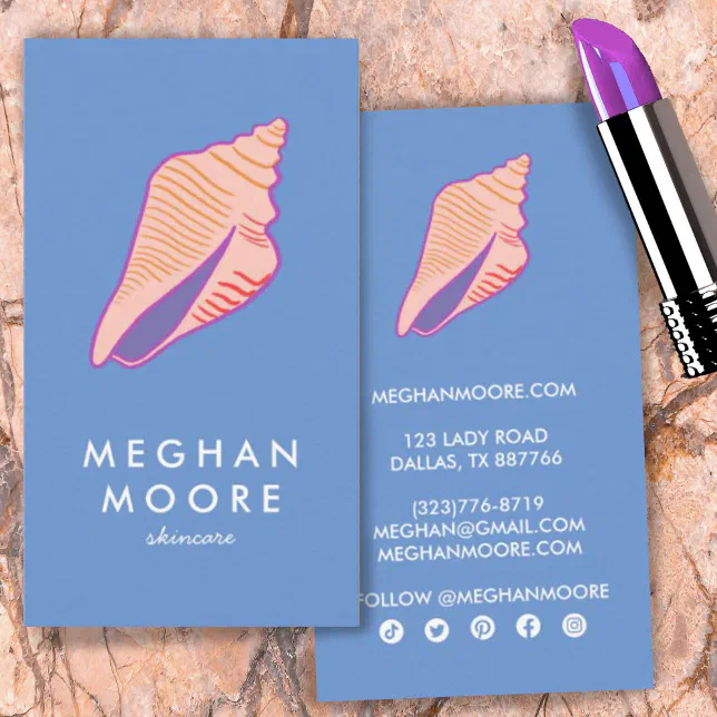 Seashell Chic Beach Beauty Salon Simple Modern Business Card | Zazzle