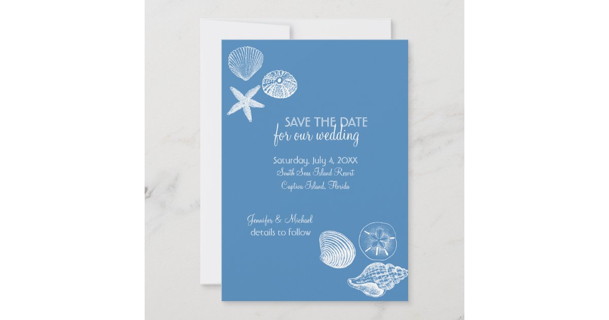 Seashell Collection Save the Date Announcement | Zazzle