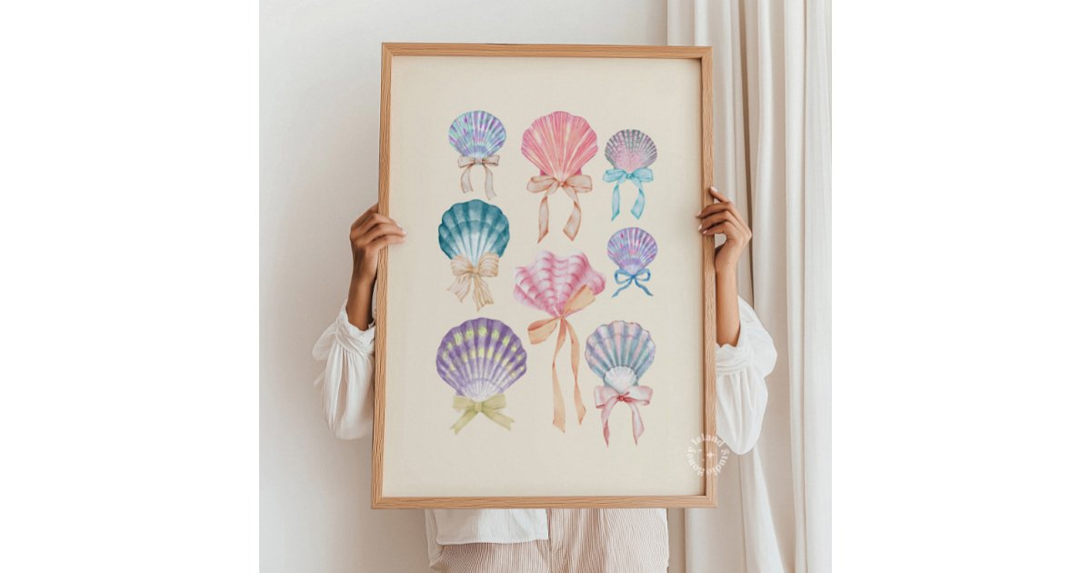 Seashell Coquette Collection Neutral Poster | Zazzle
