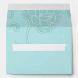 Seashell Dreams Beach Wedding A7 aqua Envelope | Zazzle