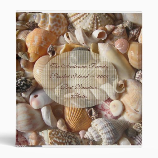 Seashell Family Vacation Album 3 Ring Binder | Zazzle