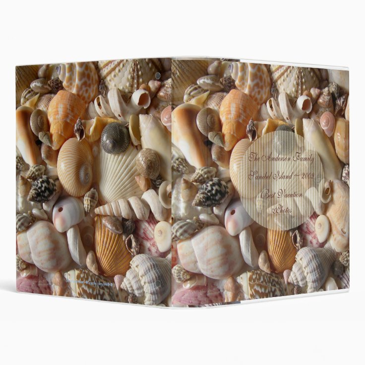 Seashell Family Vacation Album 3 Ring Binder | Zazzle