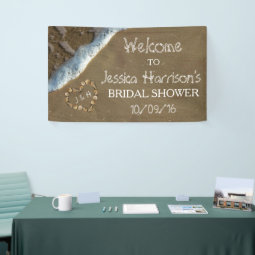 Seashell Heart Beach Bridal Shower Banner | Zazzle