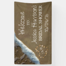 Seashell Heart Beach Bridal Shower Banner | Zazzle
