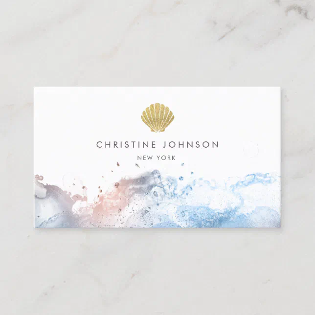 seashell logo design business card | Zazzle