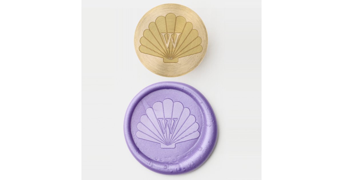 Seashell Monogram Wax Seal Stamp | Zazzle