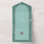Seashell Palm Aqua Beach Wedding QR Code RSVP All In One Invitation ...