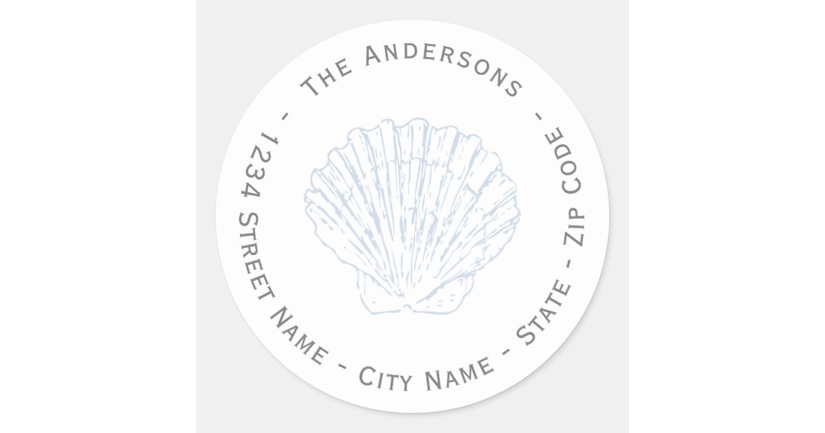 Seashell Return Address Label | Zazzle