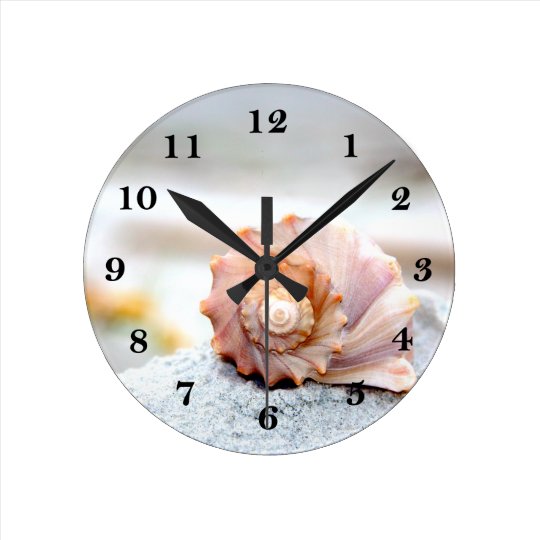 Seashell Round Clock | Zazzle.com