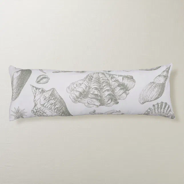 Seashell Soft Antique Art Beach Shells Body Pillow | Zazzle