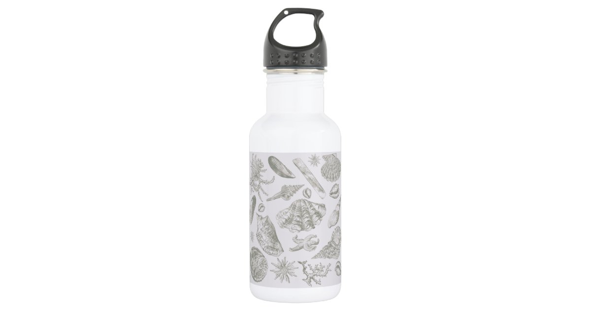 Seashell Soft Antique Art Beach Shells Stainless Steel Water Bottle ...