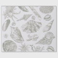 Seashell Soft Antique Art Beach Shells Wrapping Paper | Zazzle