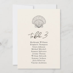 Seashell Table Seating Chart Beach Wedding Card | Zazzle