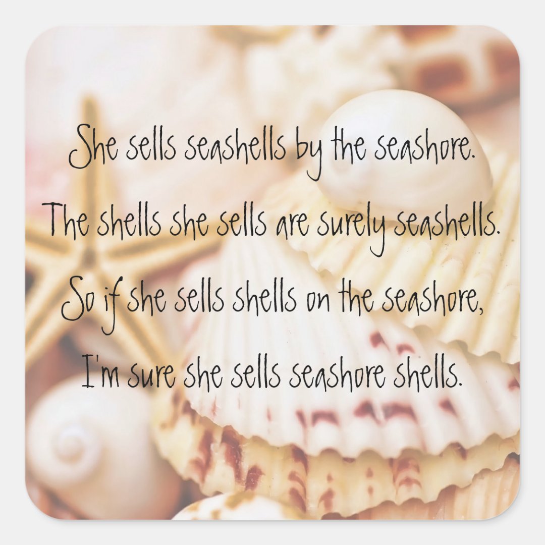Seashell Tongue Twister Sticker | Zazzle