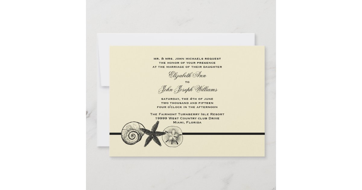Seashell Treasures Wedding Invitation | Zazzle