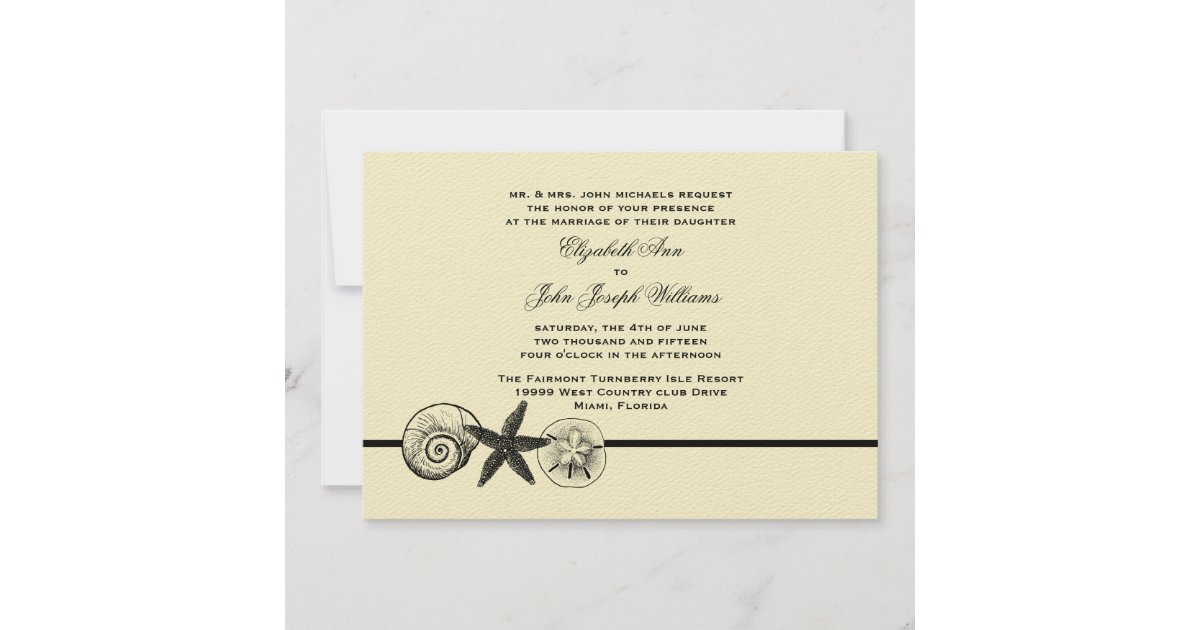 Seashell Treasures Wedding Invitation | Zazzle