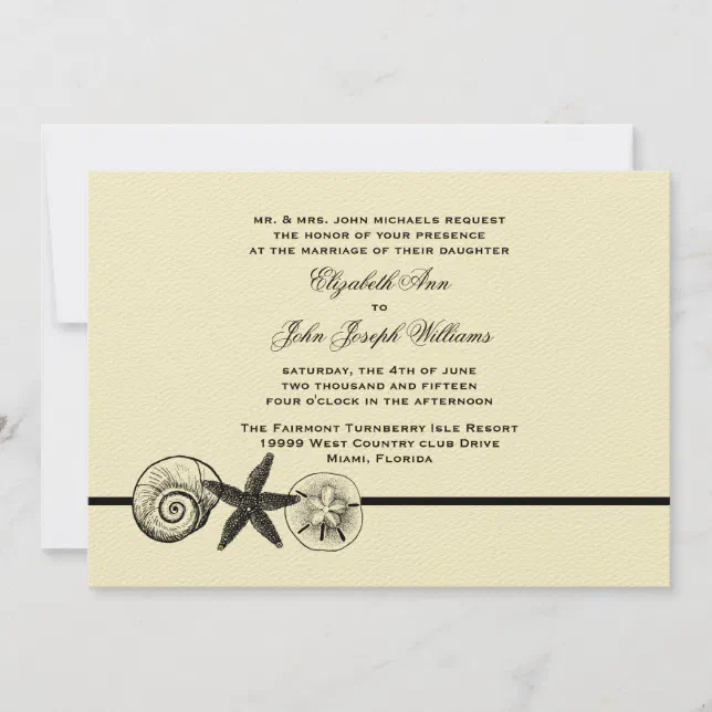 Seashell Treasures Wedding Invitation | Zazzle