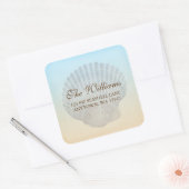 Seashell Tropical Beach Address Label Square | Zazzle