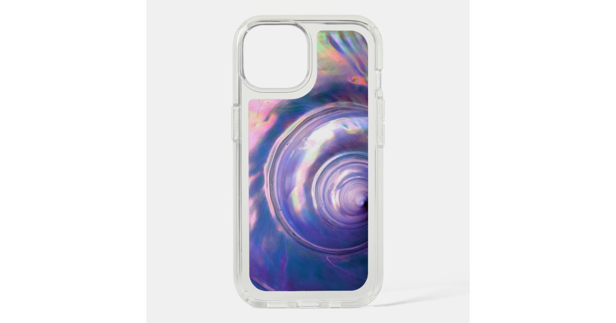 Seashell tropical opal mother of pearl look purple speck iPhone case ...