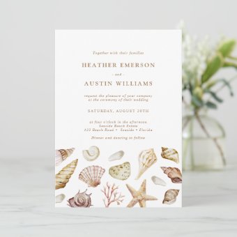 Seashell Wedding Invitation | Zazzle