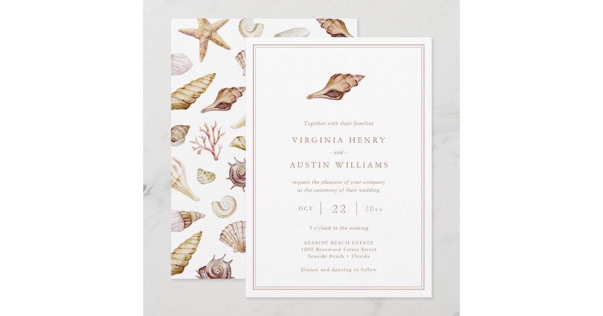 Seashell Wedding Invitation | Zazzle