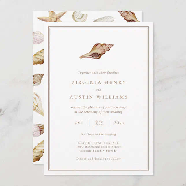 Seashell Wedding Invitation | Zazzle