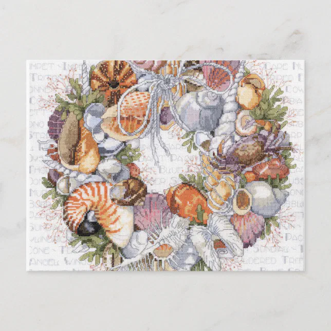 Seashell Wreath Card | Zazzle