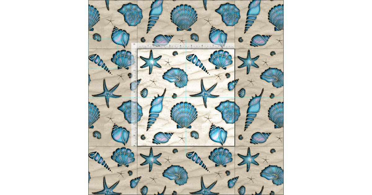 Seashells and Sand Opal ID782 Fabric | Zazzle