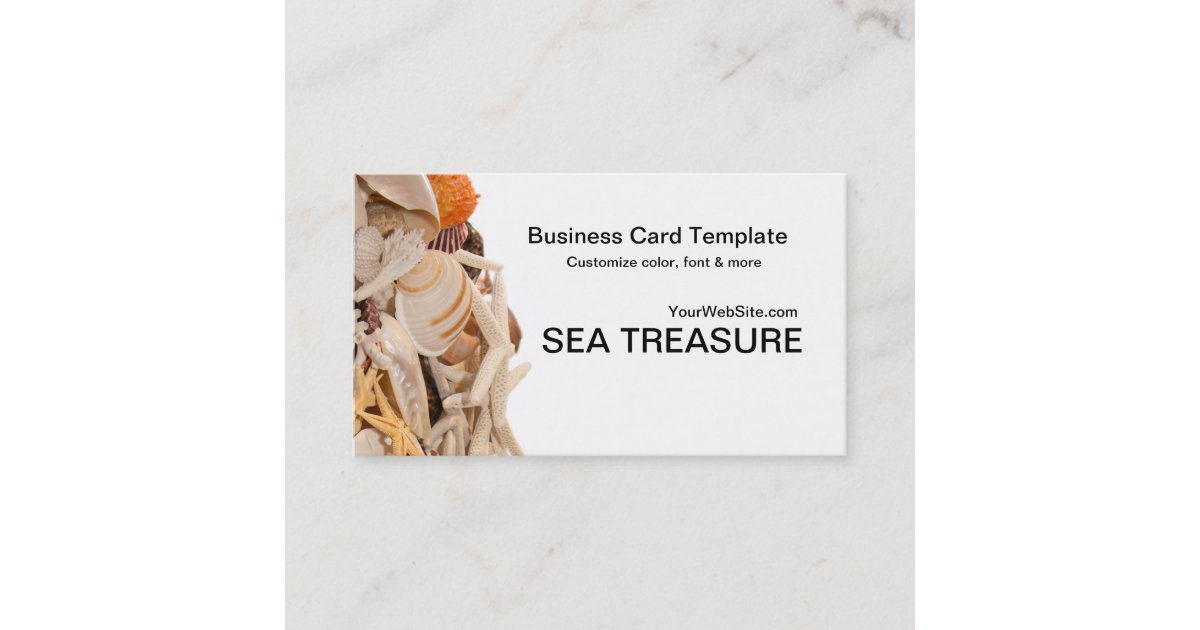 Seashells and Starfish Beach Shells Business Card | Zazzle