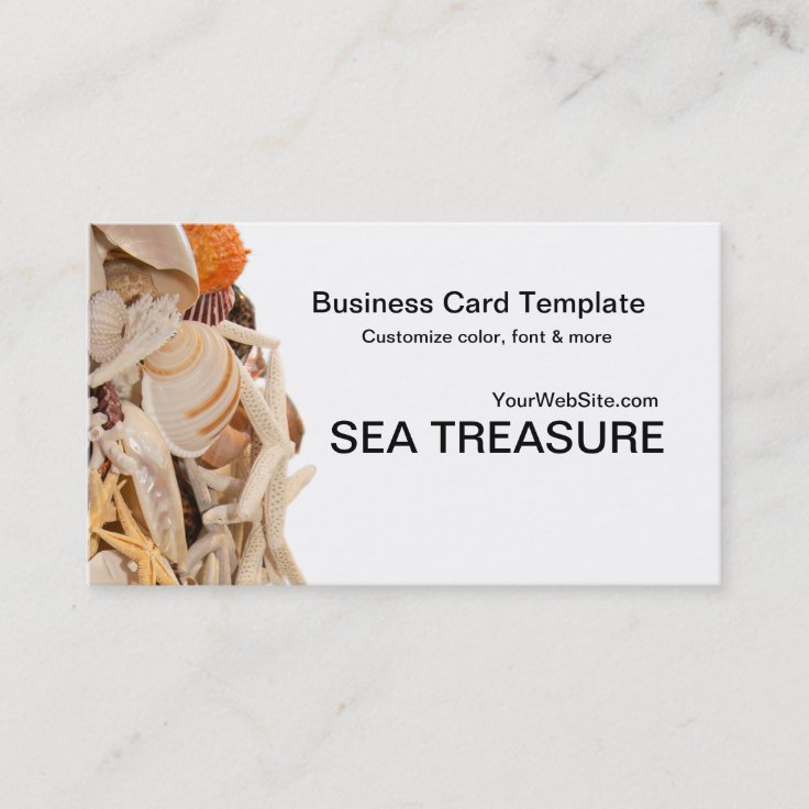 Seashells and Starfish Beach Shells Business Card | Zazzle