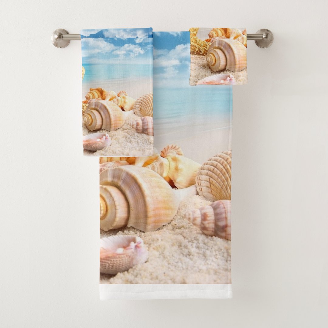 Seashells Bathroom Towel Set | Zazzle