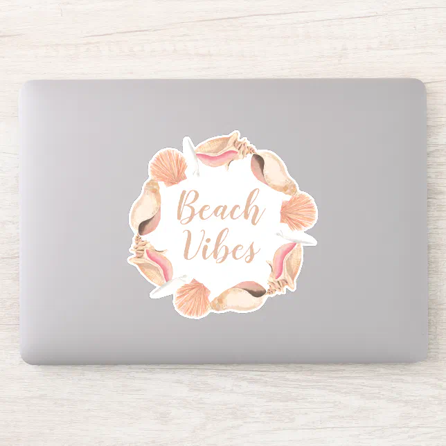 Seashells Beach Vibes Sticker | Zazzle