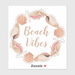 Seashells Beach Vibes Sticker | Zazzle