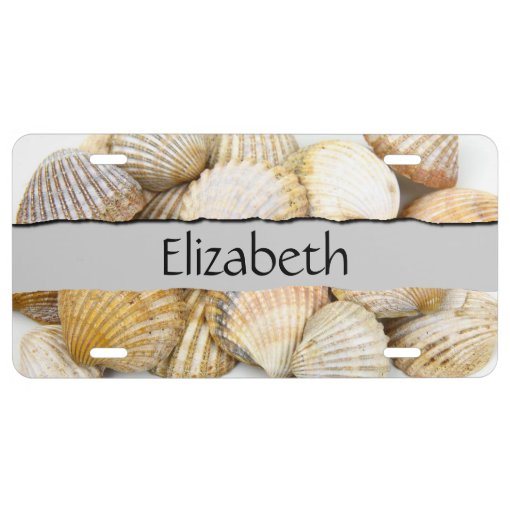 Seashells, Clam Shells, Cockle Shells, Your Name License Plate | Zazzle
