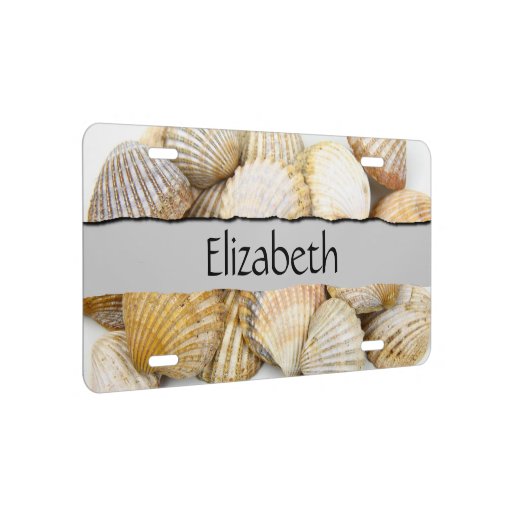 Seashells, Clam Shells, Cockle Shells, Your Name License Plate | Zazzle