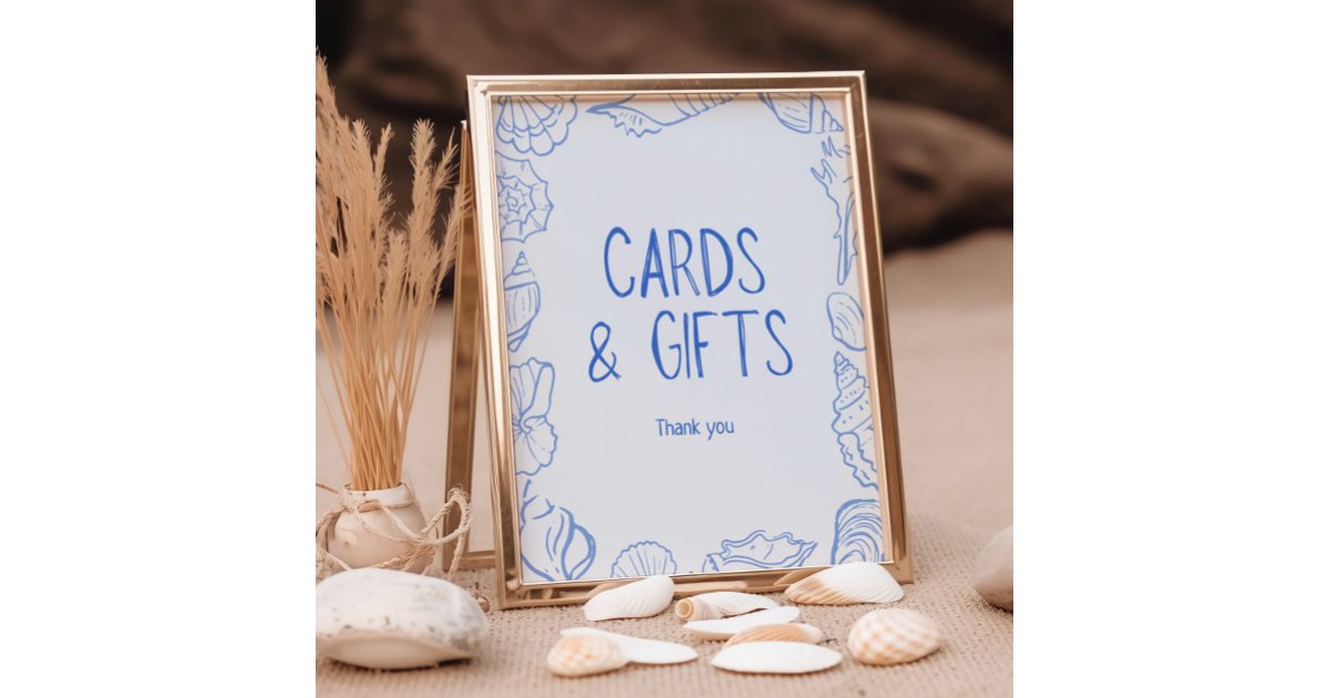 Seashells Hand Drawn Cards and Gifts Poster | Zazzle