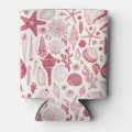 Seashells in Viva Magenta- Color of the Year 2023 Can Cooler | Zazzle