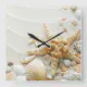 Seashells on the beach clock | Zazzle