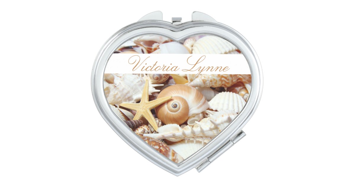 Seashells Personalized Compact Mirror | Zazzle