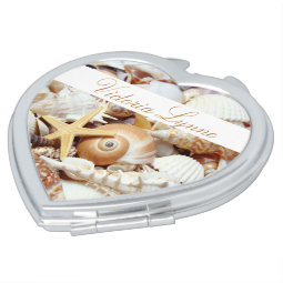 Seashells Personalized Compact Mirror | Zazzle