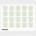 Seashells Retro Pastel Sea Life Square Sticker | Zazzle
