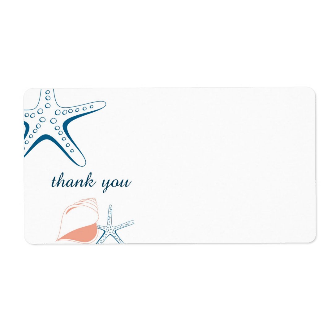 Seashells Thank You Label | Zazzle