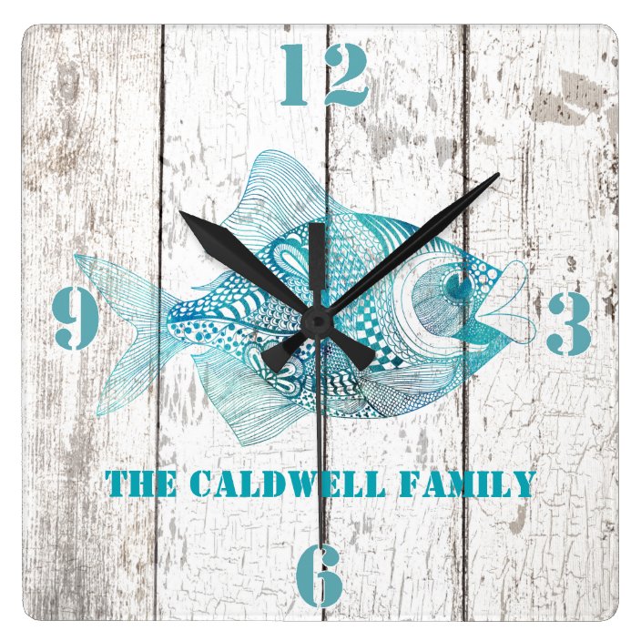 Seashore Beach House Wood Look Wall Clock | Zazzle.com