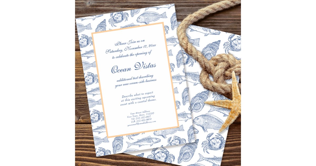Seashore Event at Coastal Resort or Restaurant Invitation | Zazzle