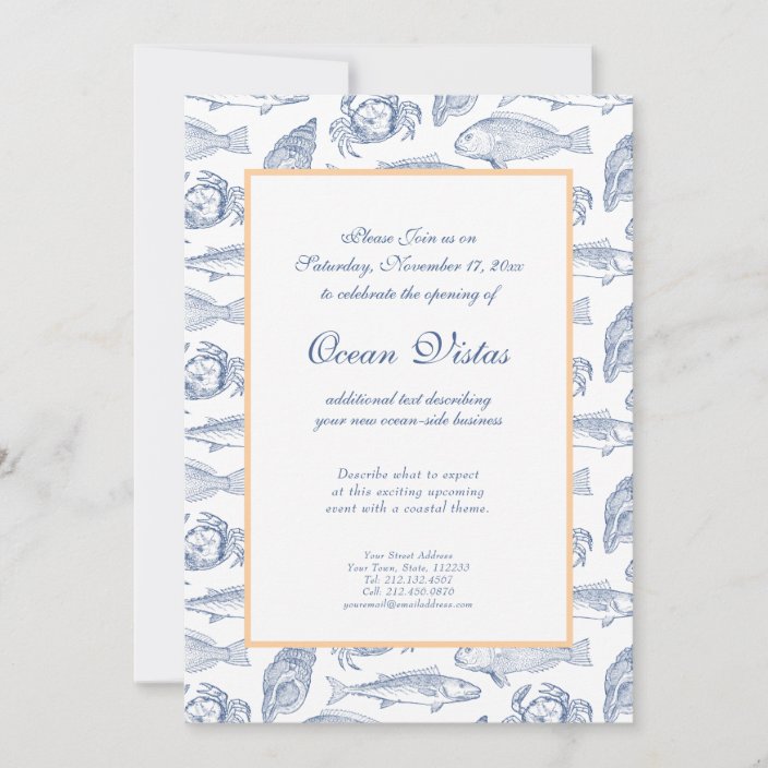 Seashore Event at Coastal Resort or Restaurant Invitation | Zazzle.com