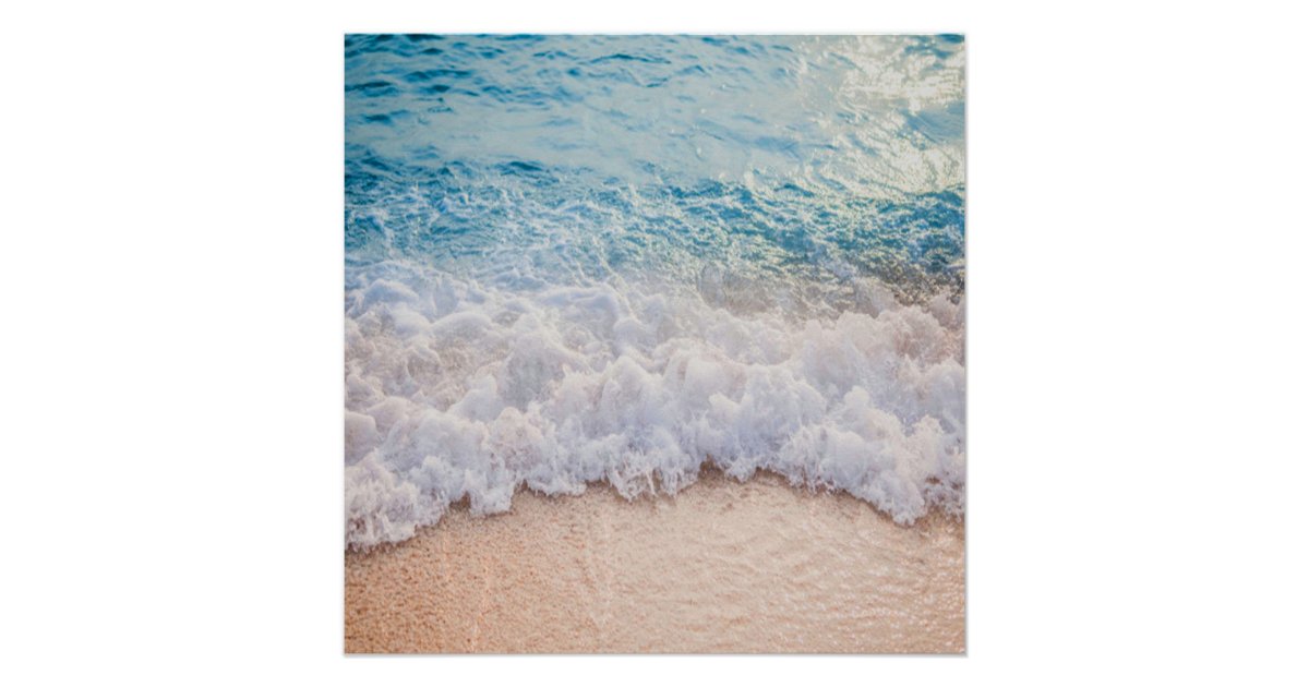 Seashore Ocean Waves Poster | Zazzle