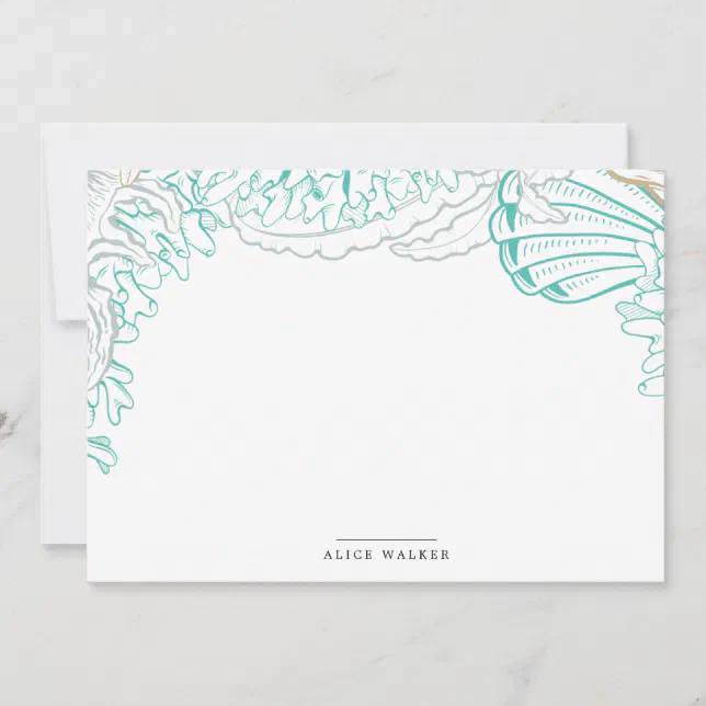 seaside coastal turquoise Stationery Note Card | Zazzle